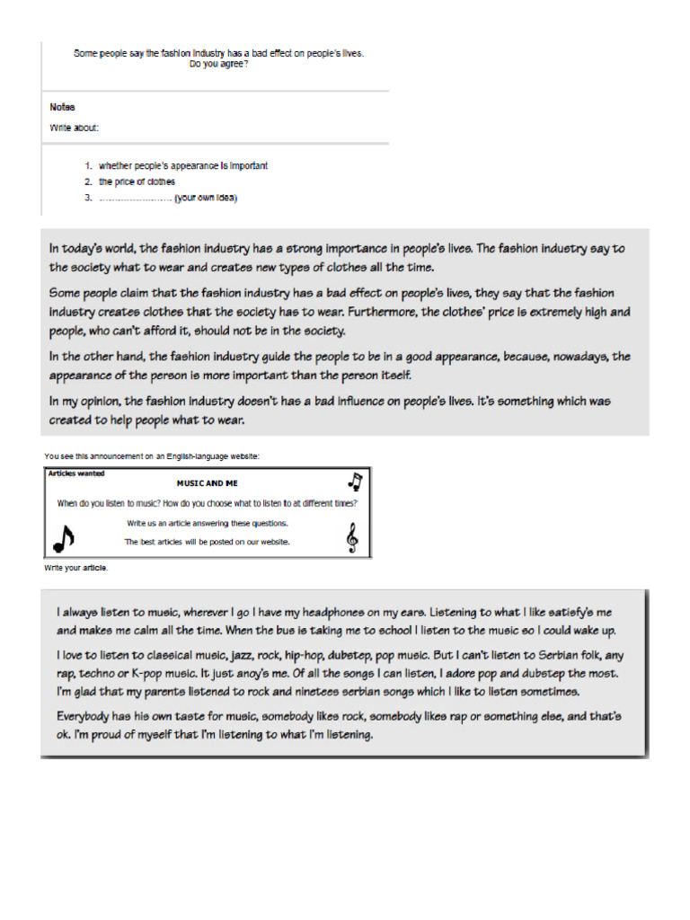 Writing Corrections Exercise | PDF