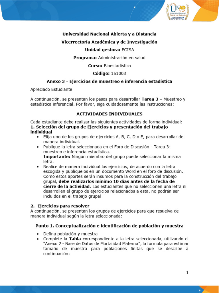 Anexo 3 - Ejercicios de Muestreo e Inferencia Estadística-1 | PDF | Desviación Estándar ...