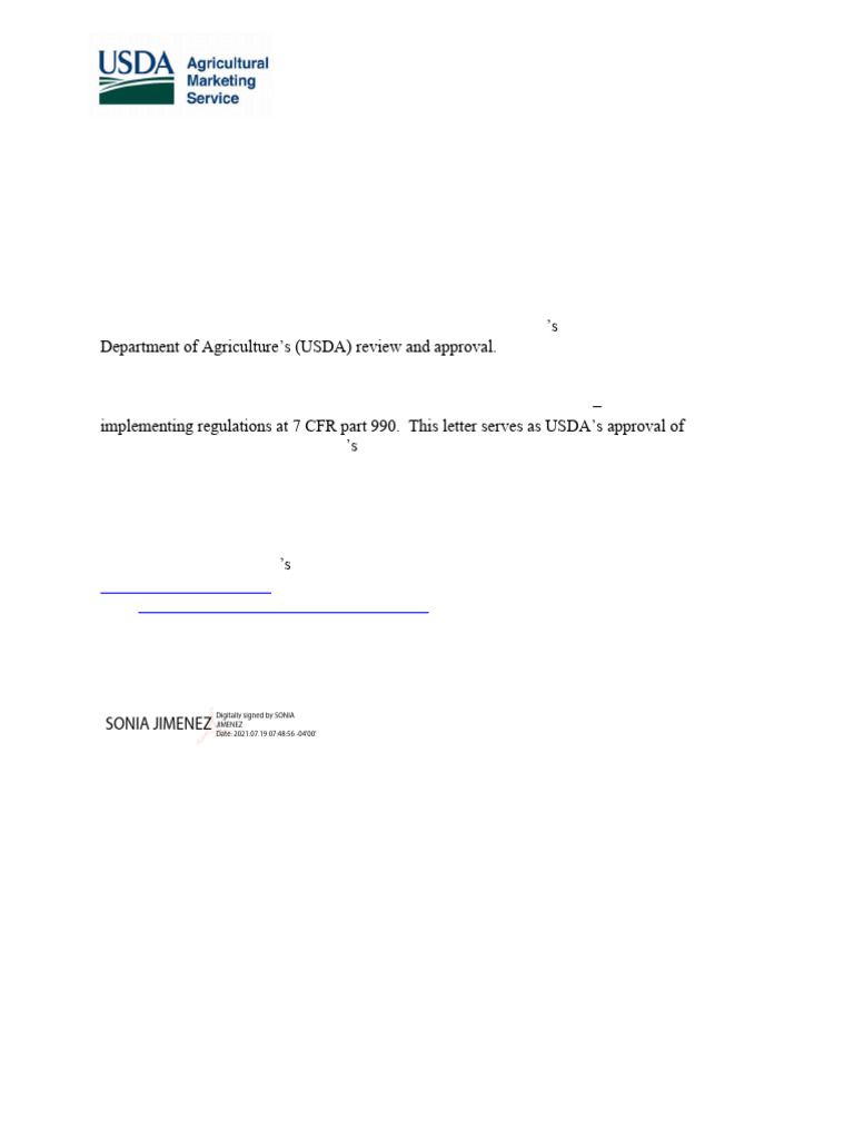 USDA Approval of Colorado Hemp Plan | PDF