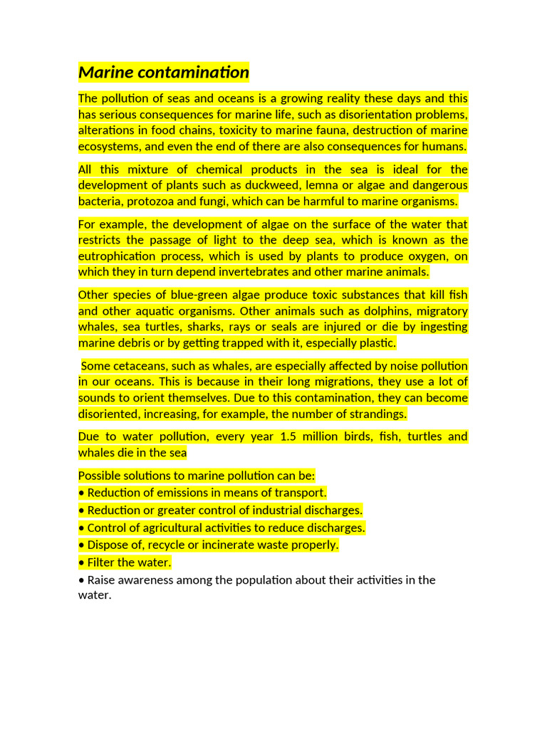 Marine contamination | PDF