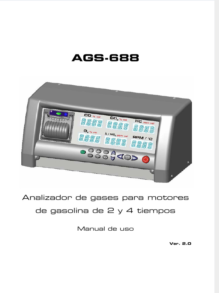 Manual AGS-688: Analizador de Gases | PDF | Aislador (Electricidad) | Ingenieria Eléctrica