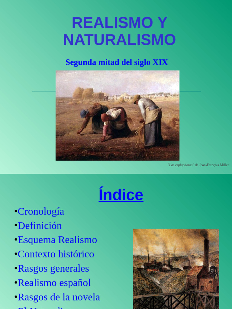 Copia de REALISMO Y NATURALISMO PPT 4º ESO.ppsx bloc | PDF | Realismo ...