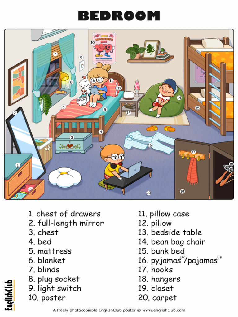 Englishclub Poster Bedroom A3 | PDF