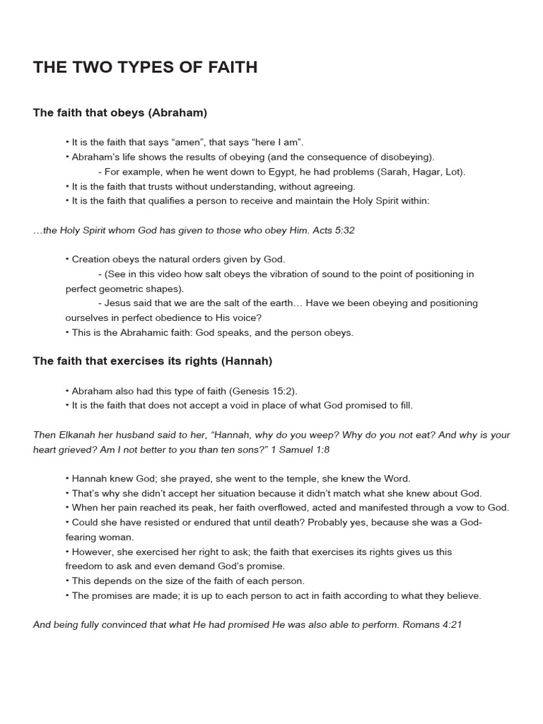 The Two Types of Faith | PDF