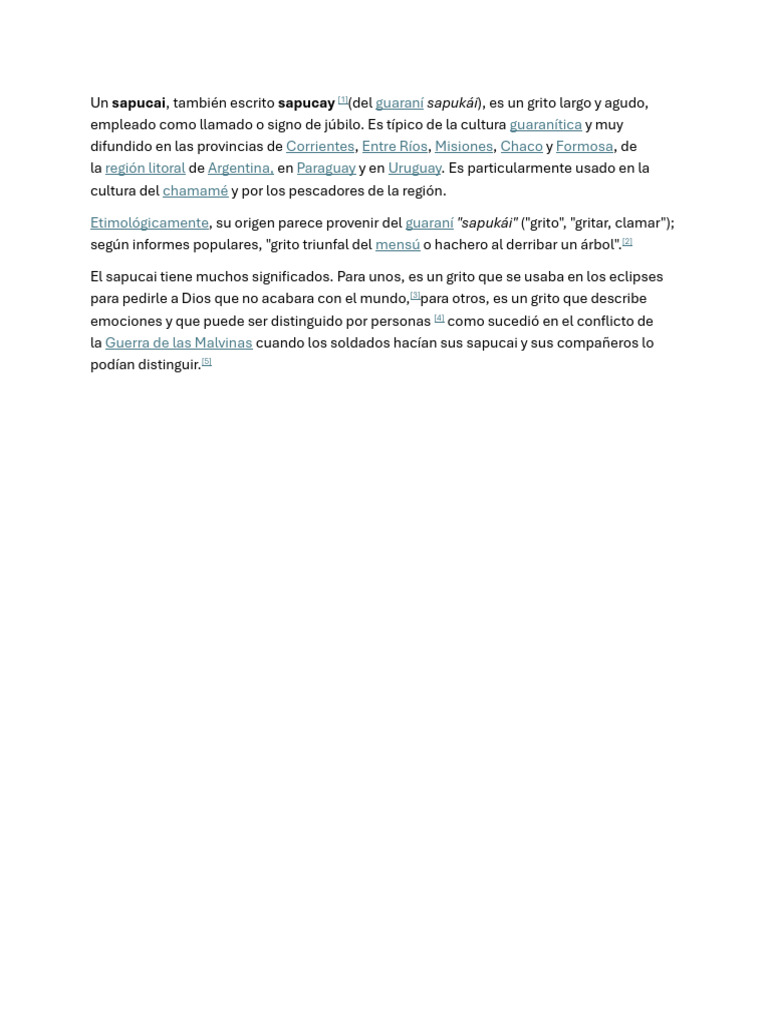 Significado y origen del sapucai | PDF
