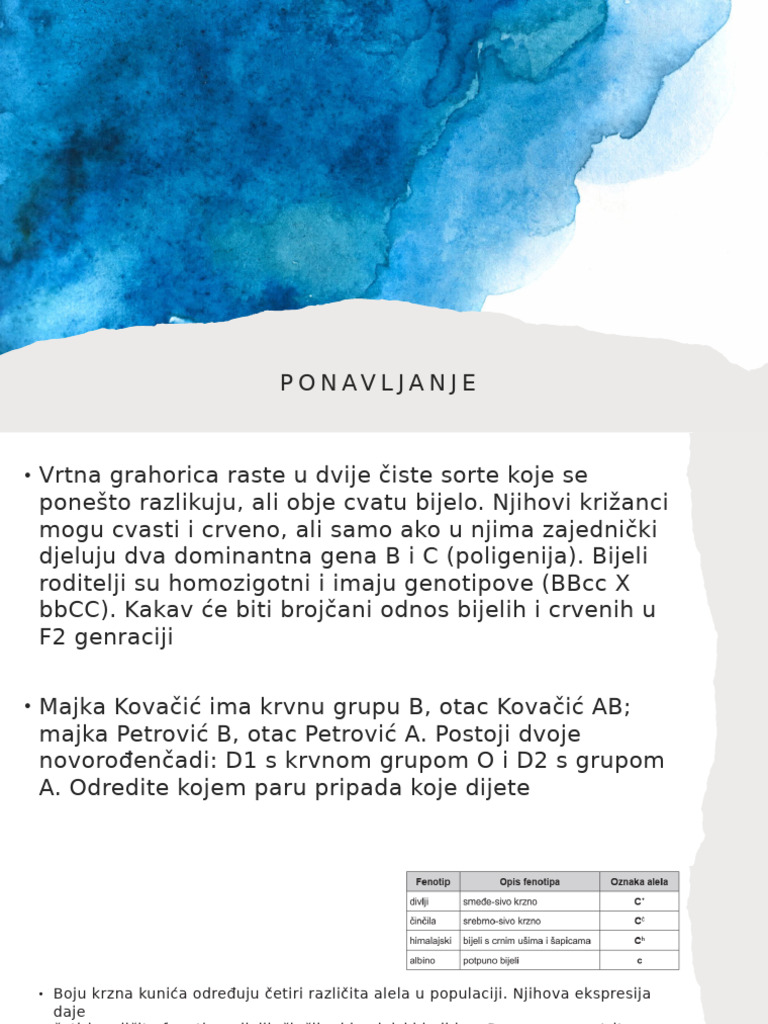 Ponavljanje 4.razred - Križanja II | PDF