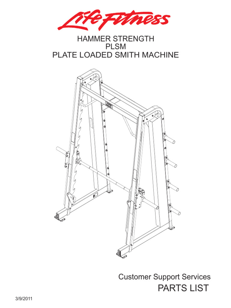 PM PL PLSM Plate Loaded Smith Machine English | PDF | Screw | Nut ...