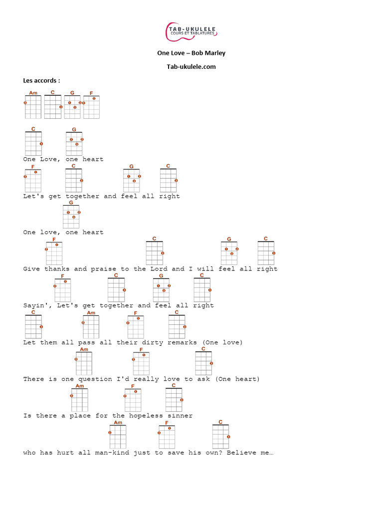 One Love Ukulele Chords Guide | PDF