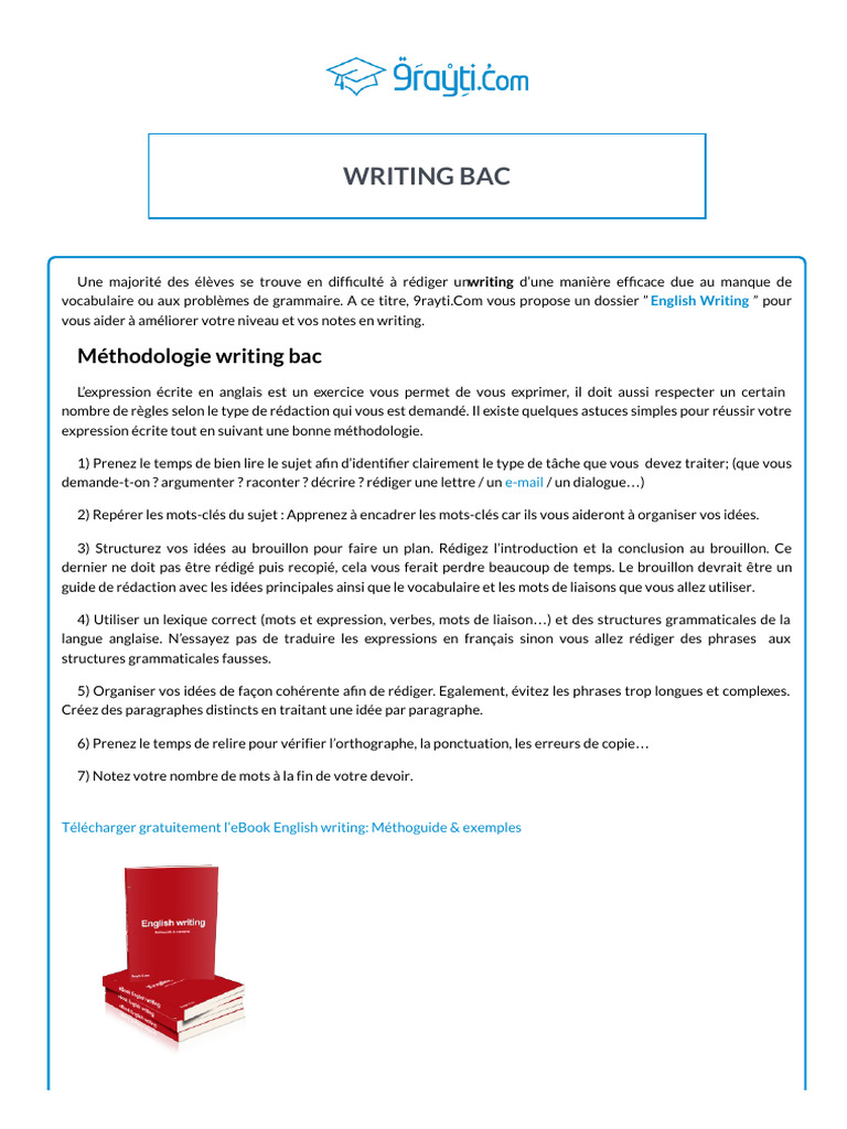 Writing Bac | PDF | English Language