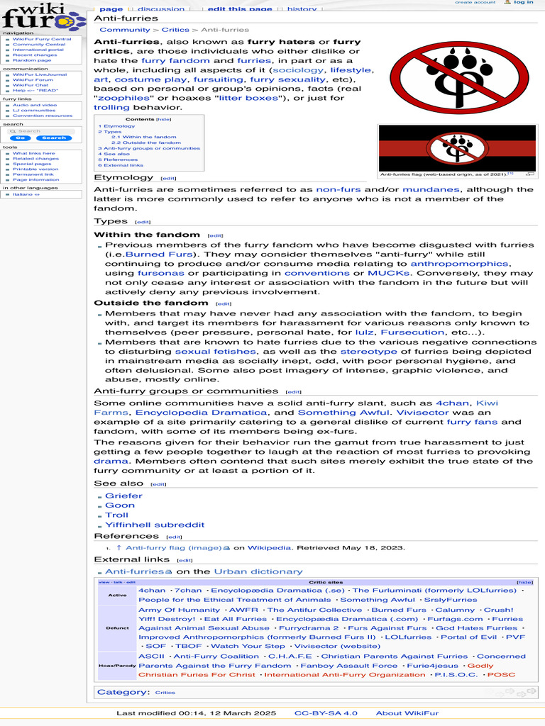 Anti-Furries - WikiFur, The Furry Encyclopedia | PDF | Fandom