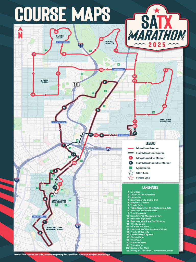 Course Maps For The SATX Marathon | PDF