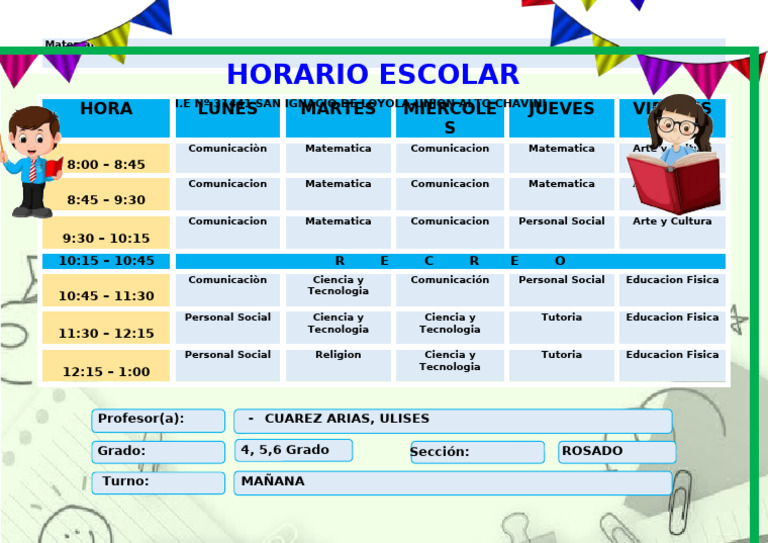 Horario Escolar Iii-2025 | PDF