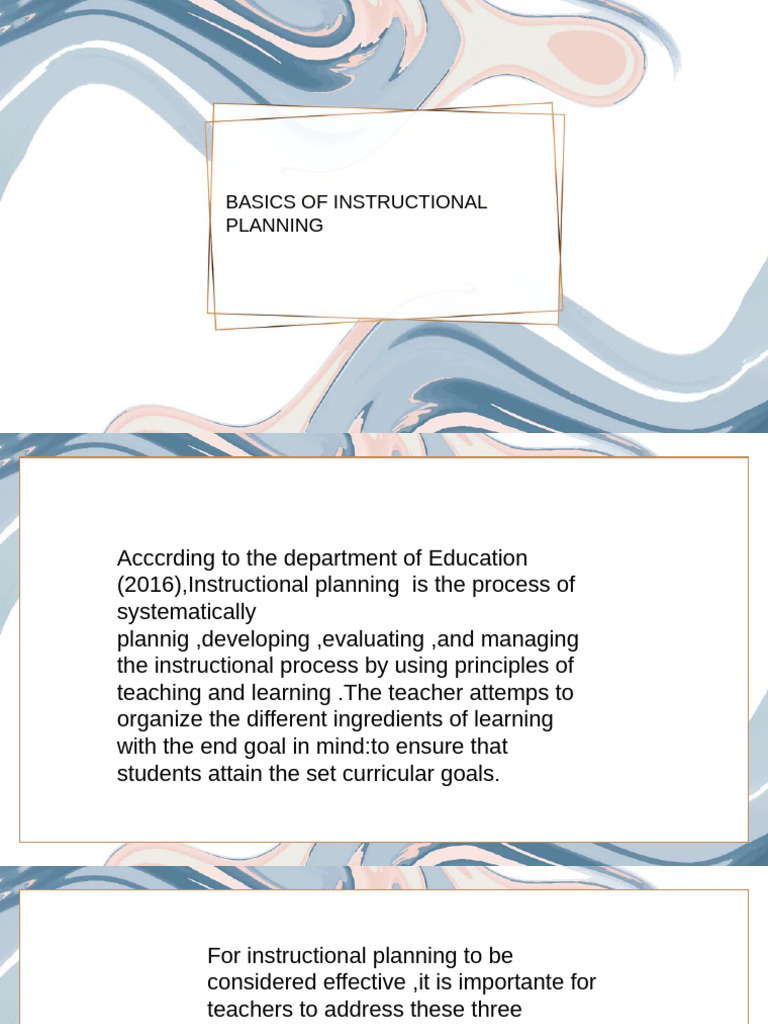 BASICS-OF-INSTRUCTIONAL-PLANNING | PDF