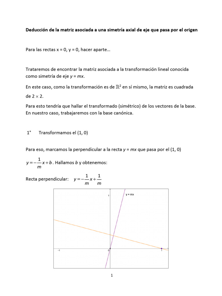 Matriz de Simetría Axial en Eje | PDF | Matriz (Matemáticas) | Vector ...