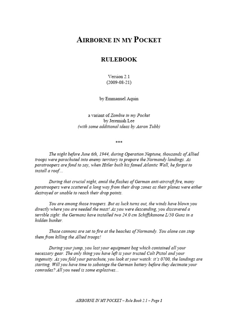 Rulebook and Campaign Book | PDF | 101st Airborne Division | Projectile ...