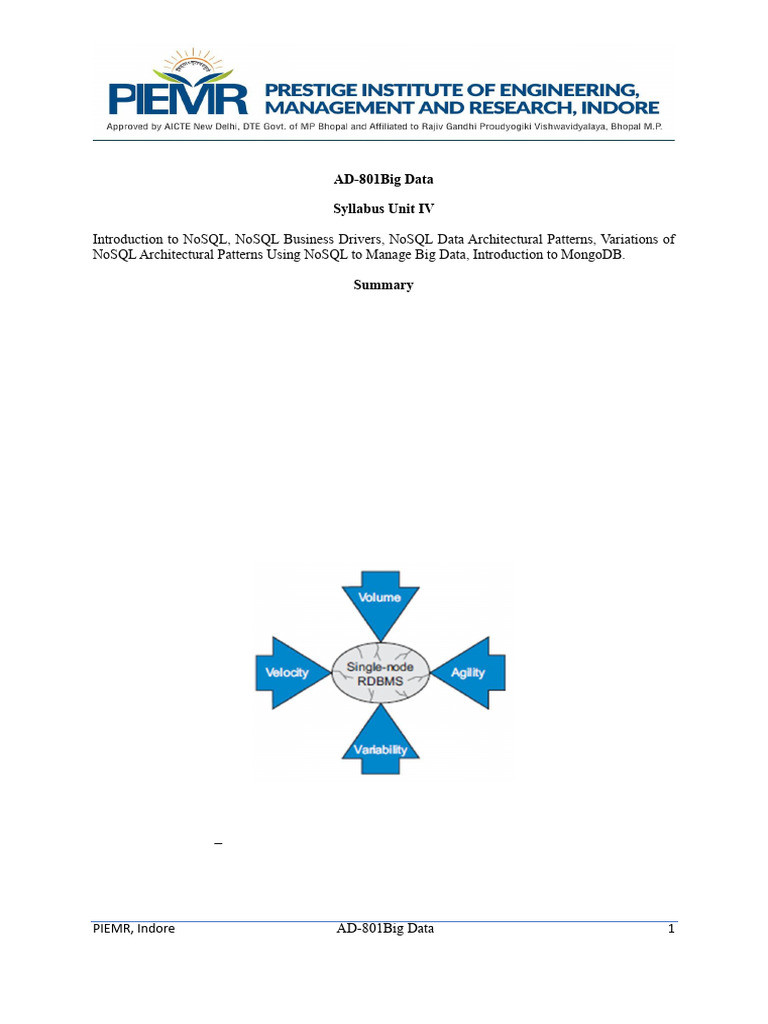 BD Unit4 Summary | PDF | No Sql | Mongo Db