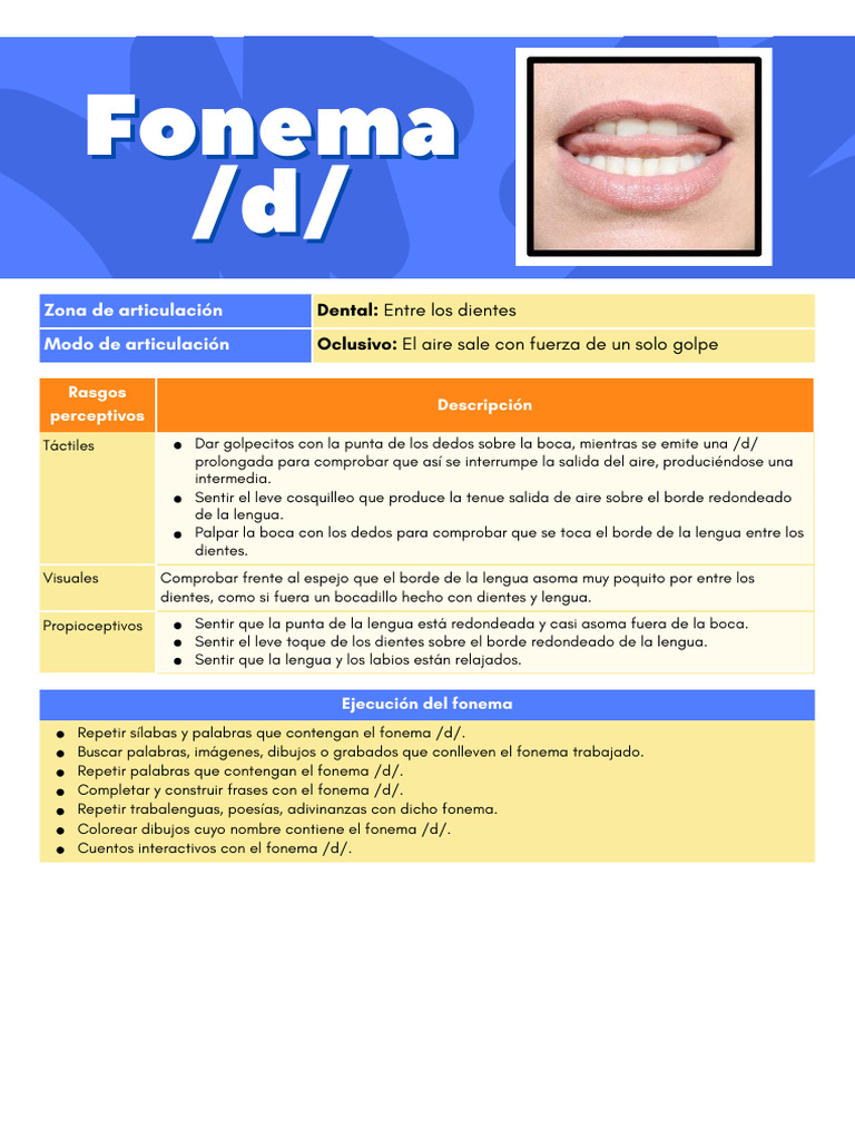 M-Dulo 2 Rasgos Perceptivos Del Fonema D | PDF