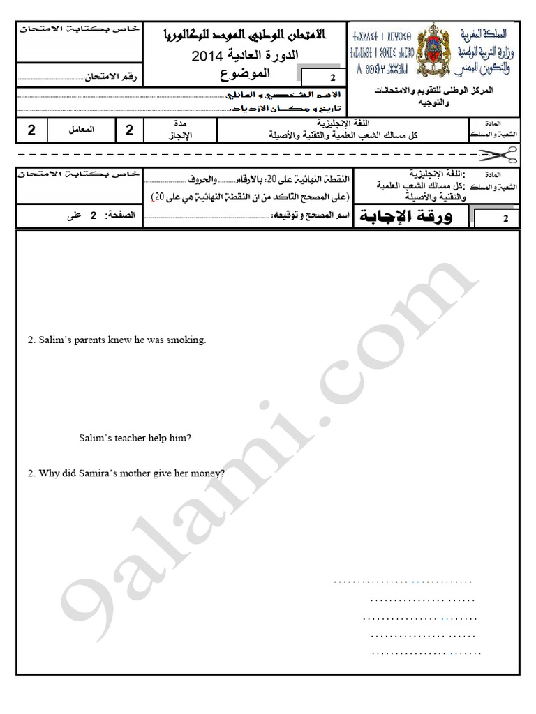 English Bac Exam 2014 Overview | PDF