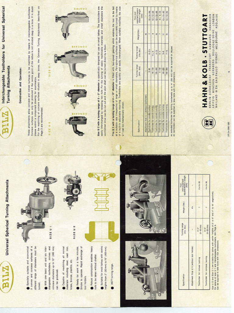 Bilz Ball Turning Attachment | PDF