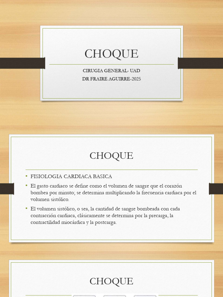 Manejo del Choque Hemorrágico y No Hemorrágico | PDF | Choque ...