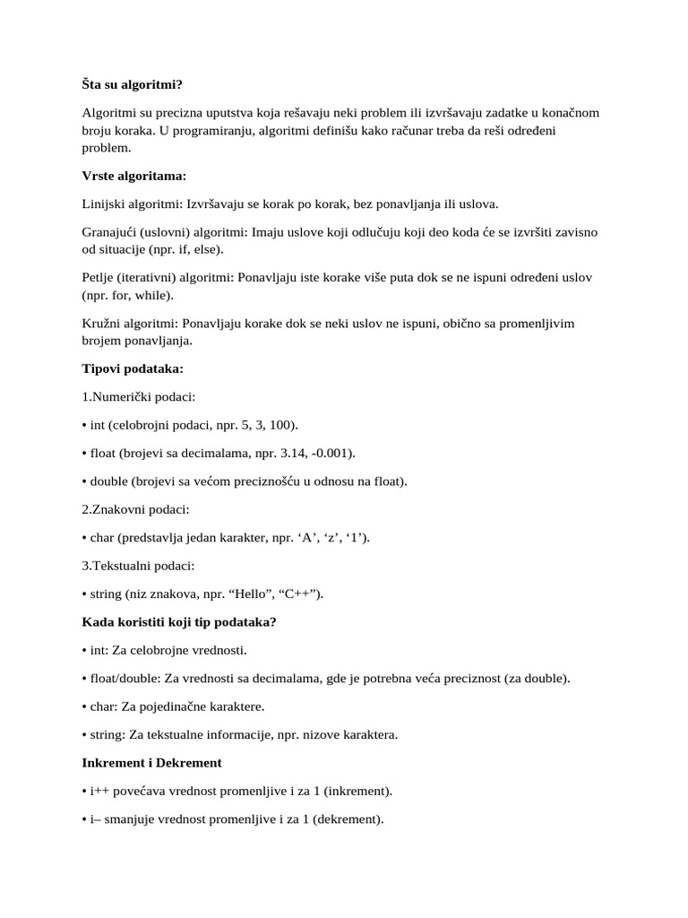 Šta Su Algoritmi | PDF