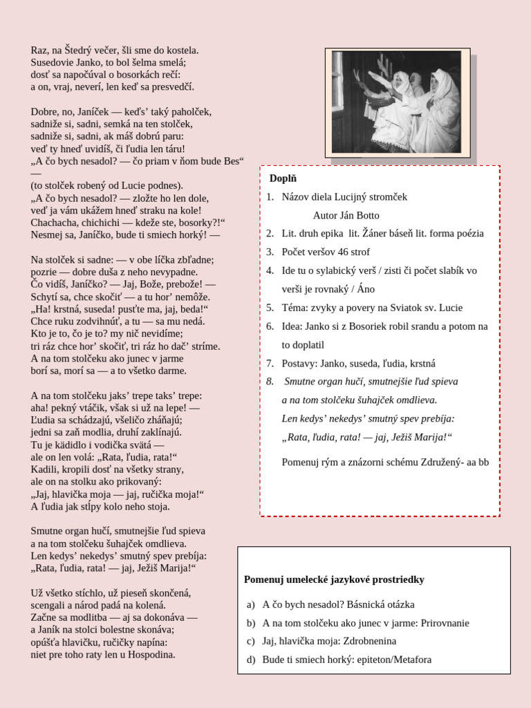 Ján Botto. Lucijný stolček | PDF