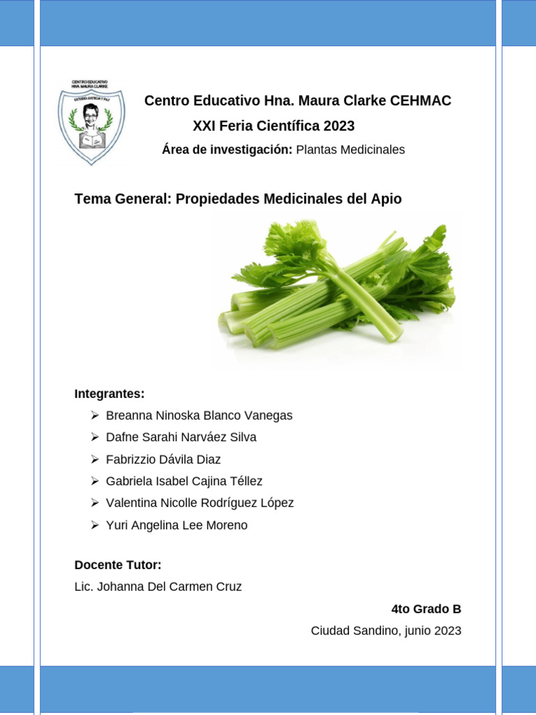 Feria Científica Apio 2023 uv | PDF | Alimentos | Nutrición
