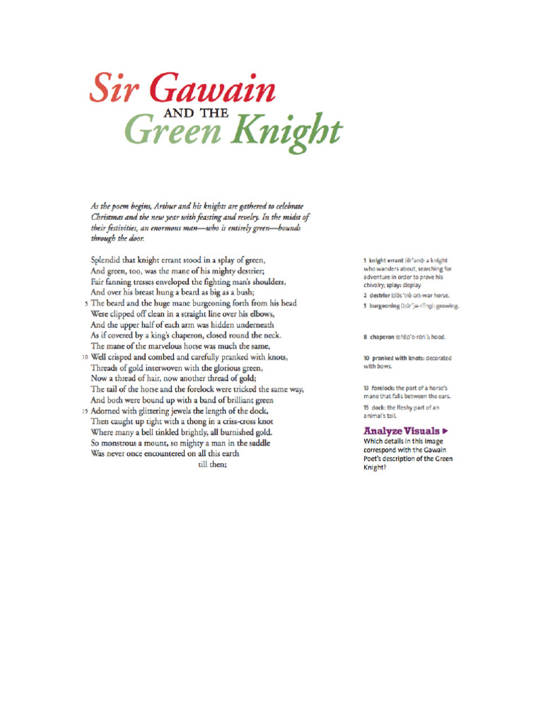Sir Gawain The Green Knight - Gardner Trans. - Google Docs | PDF