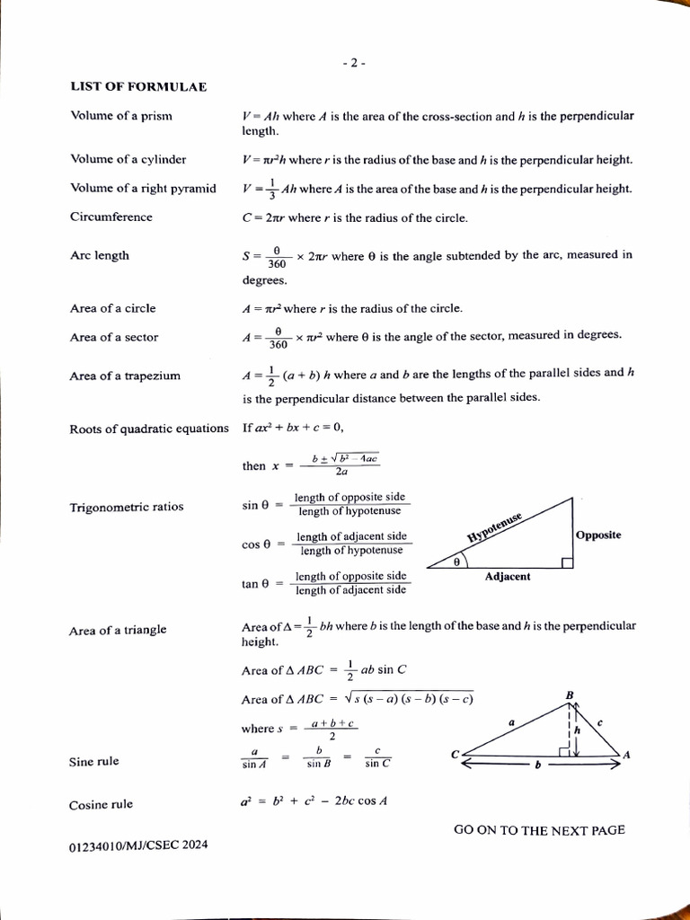 CSEC Mathematics MayJune P1 2024 | PDF