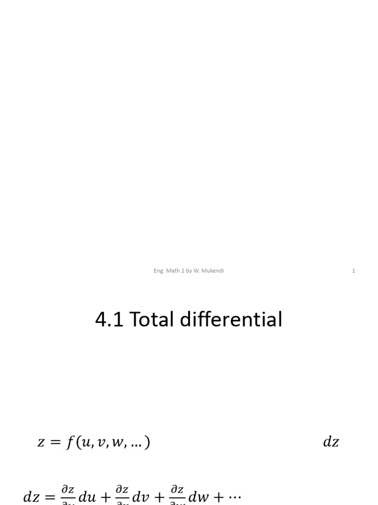 Chap 4 Total Differentiation, Rates of Change and Small Changes | PDF ...