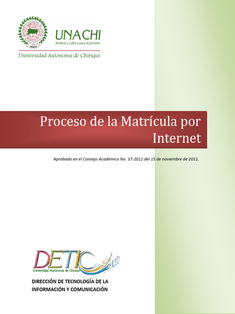 Matrícula por Internet en UNACHI 2022 | PDF | Internet | Contraseña
