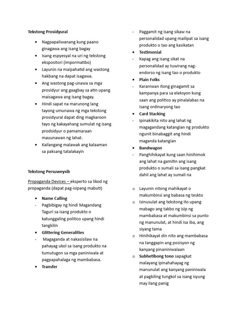 Prosidyura + Persuweysib + Argumentatibo | PDF