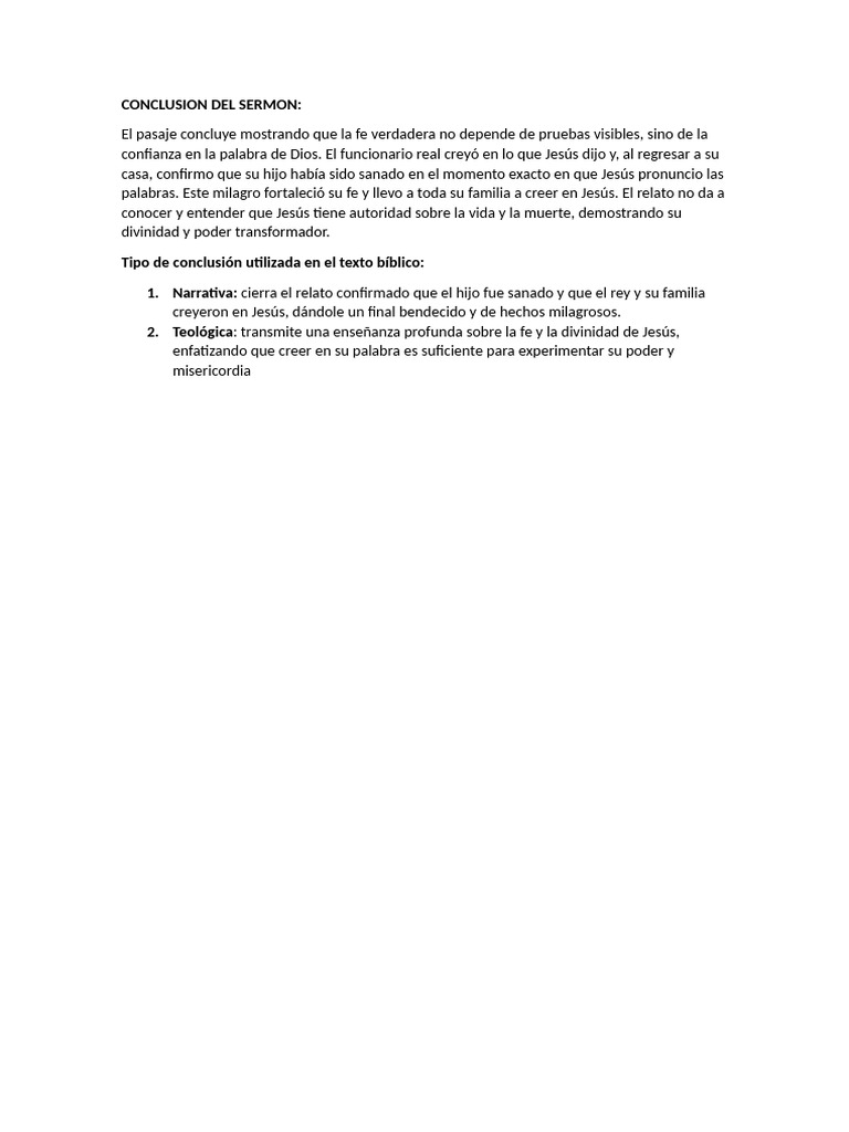 Conclusion Del Sermon | PDF