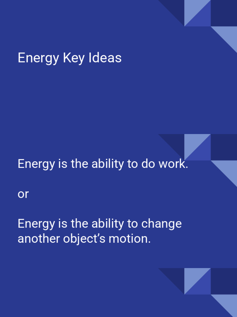 Energy Key Ideas | PDF
