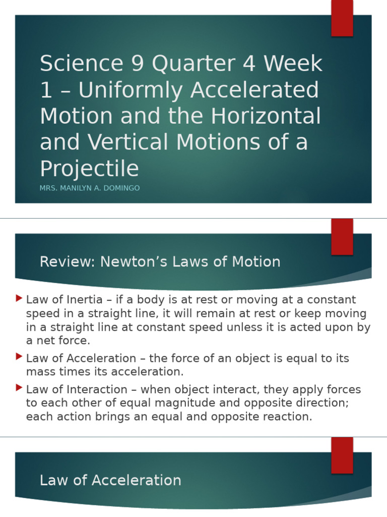 q4 l3 Projectile Motion | PDF | Acceleration | Force