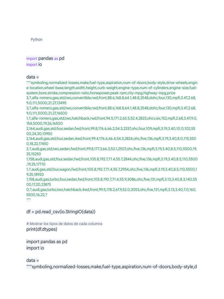 Python DataFrame Car Dataset Analysis | PDF | Land Vehicles | Car