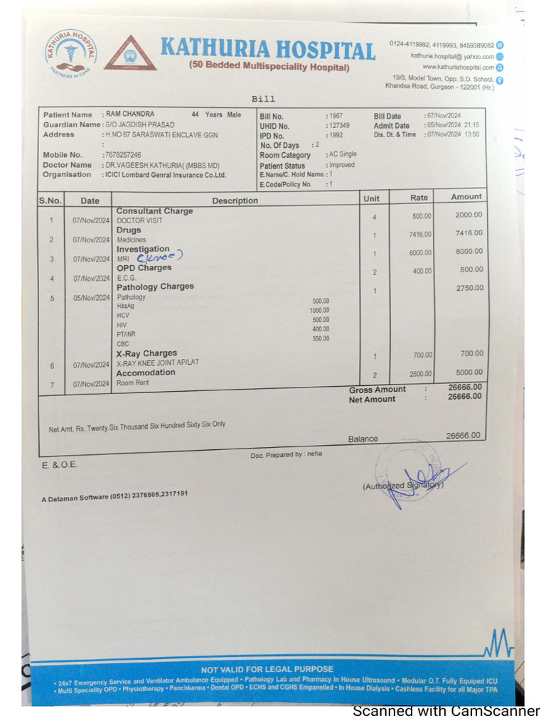 Final Bill Ram Chandar | PDF