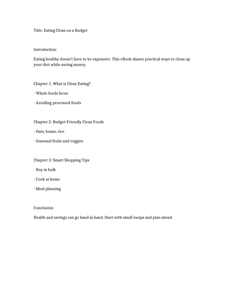 Budget-Friendly Clean Eating Guide | PDF