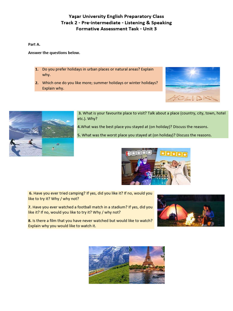 Formative Assessment Task Unit 3 | PDF