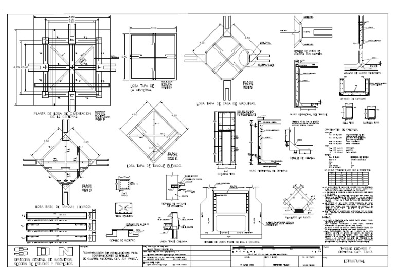 Tanque Ele y Cisterna 73m3 Estructural | PDF