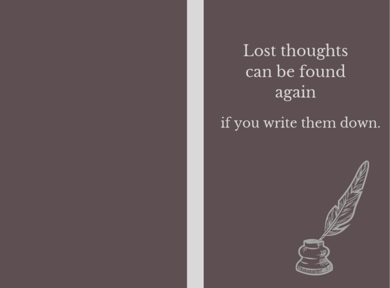 Recovering Lost Thoughts Through Writing | PDF