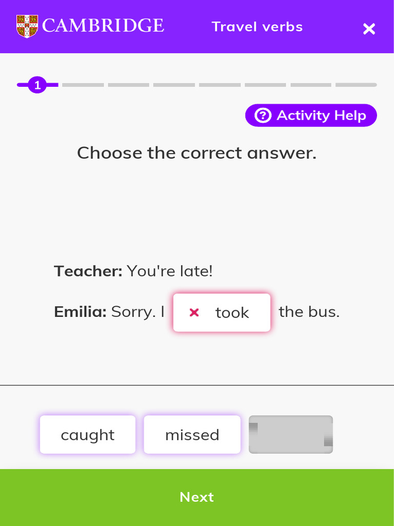 Verbos de Viaje Cambridge Uno | PDF