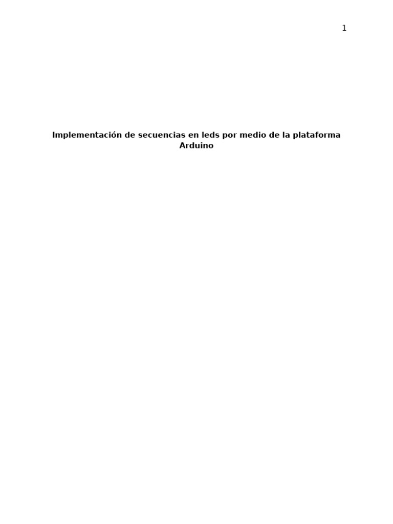 Implementación de Secuencias en Leds Por Medio de La Plataforma Arduino | PDF | Programación de ...