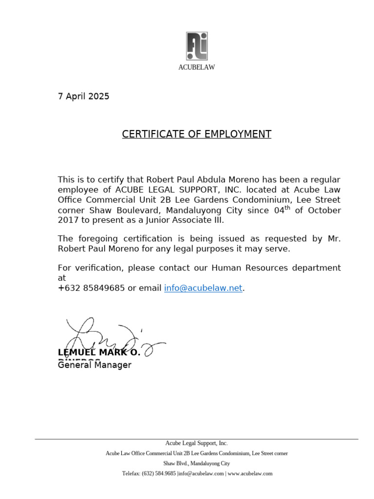 17SEP2024- REGULAR COE_Robert Moreno (1) | PDF