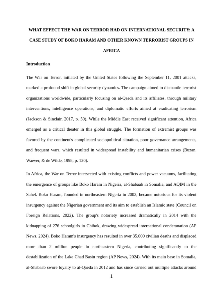 What Effect The War On Terror Had On International | PDF | Boko Haram ...
