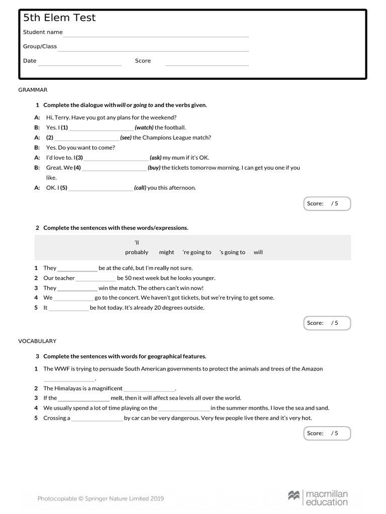5th Ele Test unit 6 | PDF | Electric Car | Car