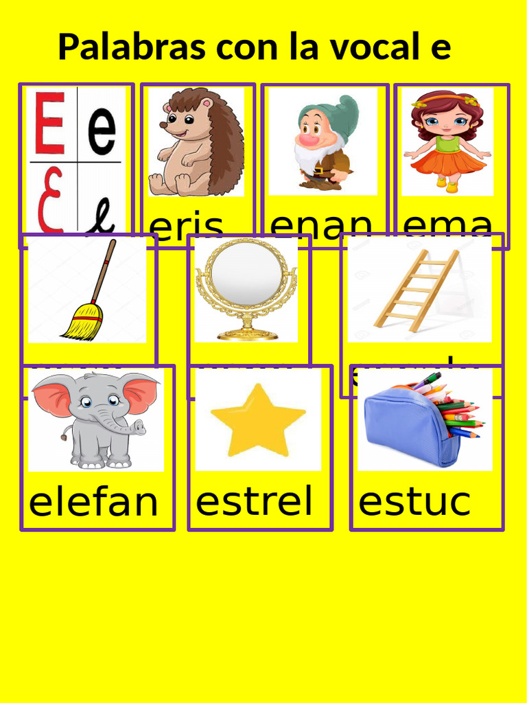 Palabras Con La Vocal e | PDF