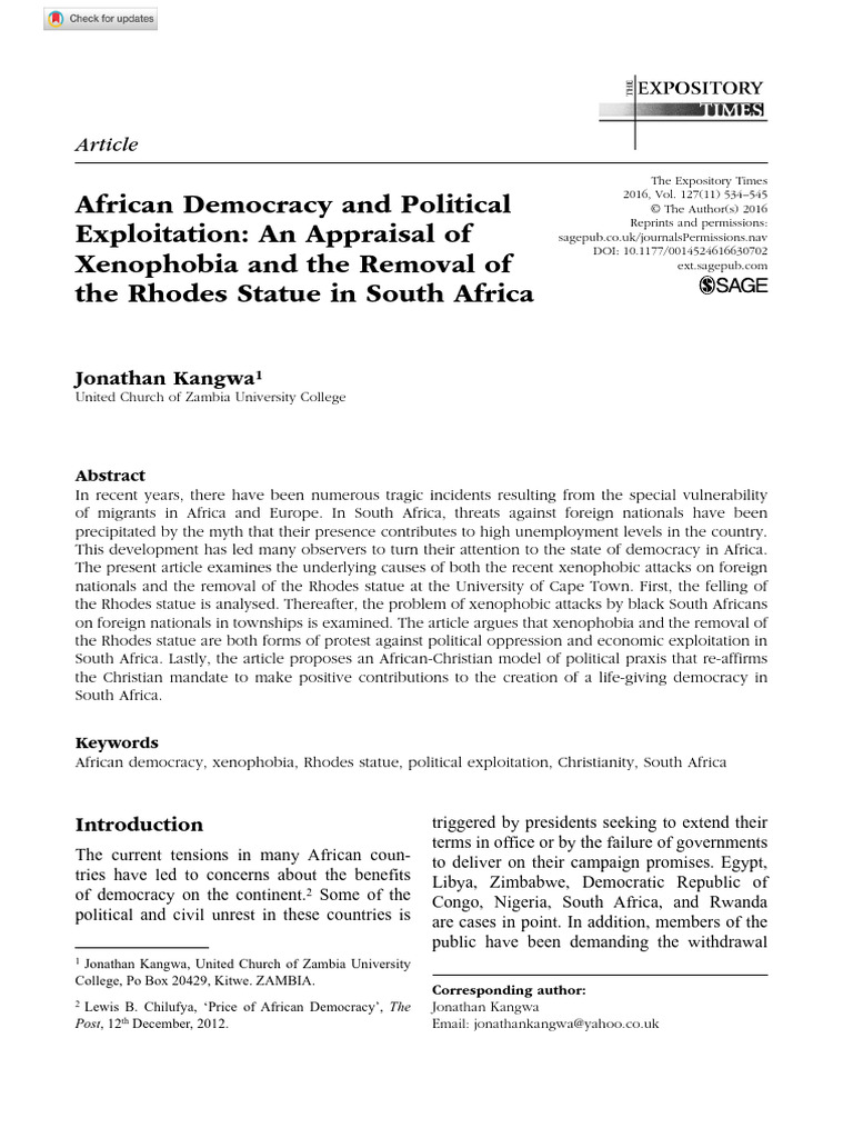 African Democracy and Political Exploitation - An Appraisal of ...