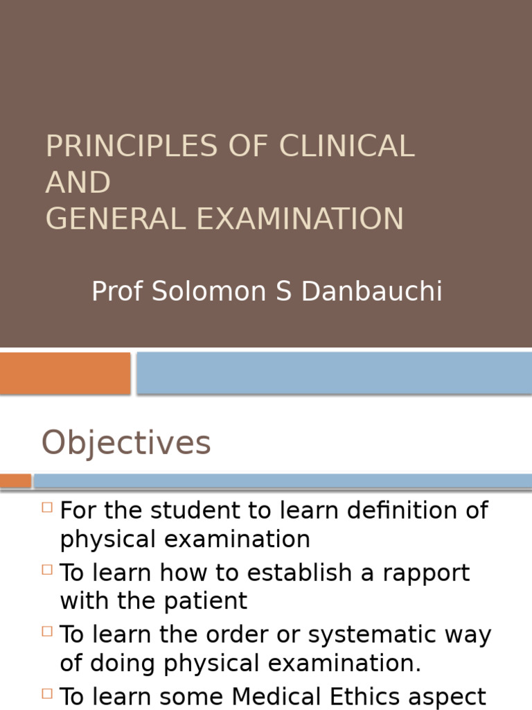 01 - Principles of Clinical Examination Revised | PDF | Edema ...