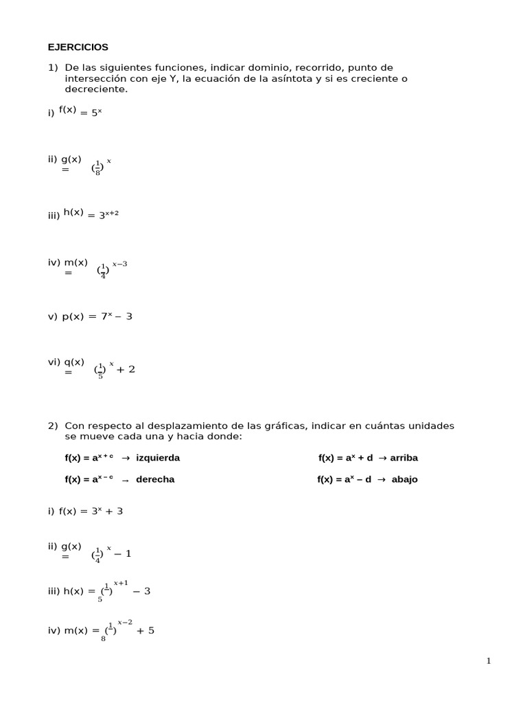 GUÍA ESTUDIO N°3 (11°) F. EXPONENCIAL-convertido (1) - 7-8 | PDF | Análisis matemático ...